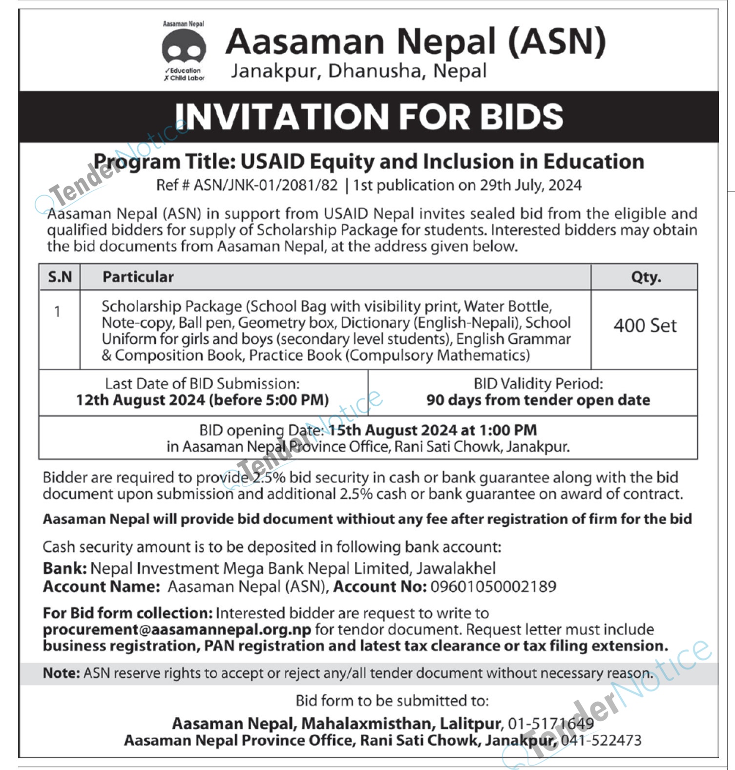 Tender Nepal | Nepal Tenders Notice, Tender News Nepal